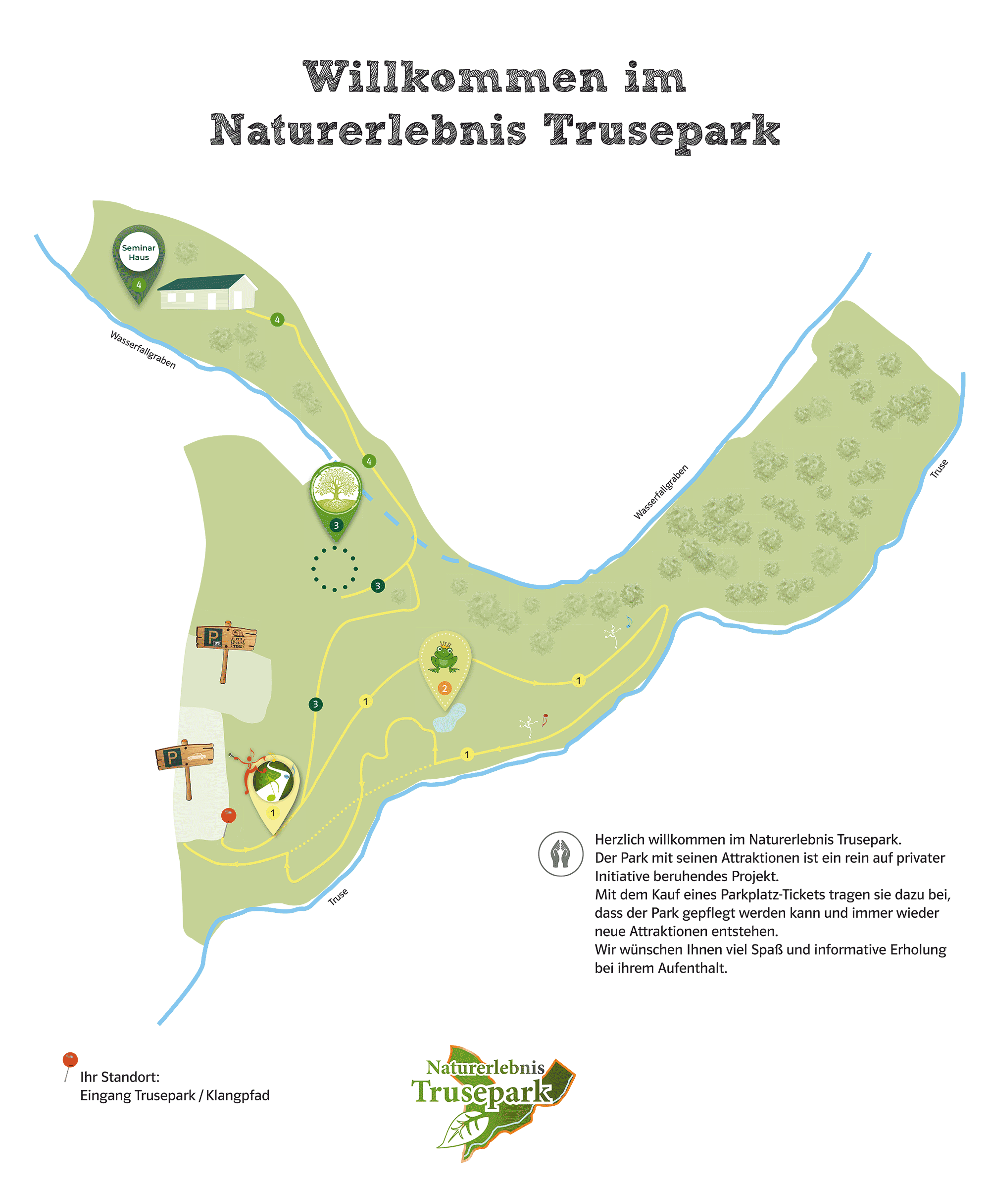 Naturerlebnis Trusepark in Trusetal - toller Landschaftspark am Wasserfall